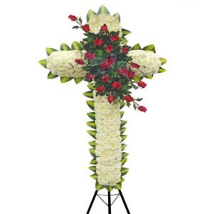 Cruz de flores para difuntos │Coronas FUNEBRES